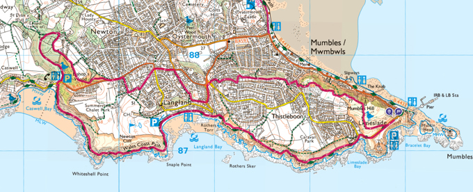 Wales Coast Path / Mumbles Hill and Caswell Bay